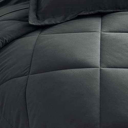 CozyLux Queen Bed in a Bag 7-Pieces Comforter Sets with Comforter and Sheets Dark Grey All Season Bedding Sets with Comforter, Pillow Shams, Flat Sheet, Fitted Sheet and Pillowcases