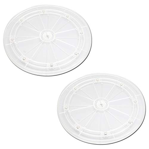 MY MIRONEY 8 Inch Lazy Susan Turntable Organizer Clear Plastic Acrylic Organizers Heavy Duty Rotating Swivel Stand with Steel Ball Bearings Pack of 2