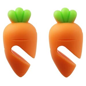 pot lid lifter zrm&e 2pcs carrot shape spill-proof lid lifter for soup pot kitchen restaurant tool, silicone heat resistant shelf, keeping lid open cooking assistant, spill-proof pot lid rack