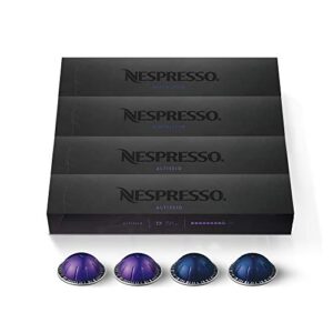 nespresso capsules vertuoline, espresso, bold variety pack, medium and dark roast espresso coffee, 40 count coffee pods, brews 1.35 ounce (vertuoline only)