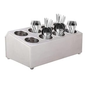 tonchean Stainless Steel Utensil Organizer, 8 Hole Commercial Silverware Caddy with Removable Cups, Restaurant Flatware Cylinder Holder Silverware Holder for Party