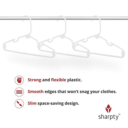 Sharpty Kids Hangers Plastic, Children's Hangers Ideal for Everyday Standard Use, Baby Hangers Kids (White, 20 Pack)