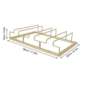 FECAMOS Wine Glass Rack, Upside Down Wine Rack Easy to Install Under Cabinet 3 Rows with Screws for Restaur for Bars(Gold)