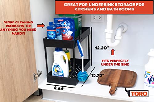 Under cabinet storage bathroom organizer - ideal for under sink and under counter. Stylish, for kitchens, closets, bathrooms, offices, and any space needing organizing! Plastic and easy to clean!