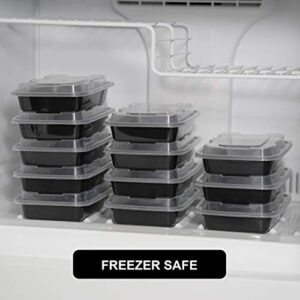 Freshware Meal Prep Containers [50 Pack] 1 Compartment Food Storage Containers with Lids, Bento Box, BPA Free, Stackable, Microwave/Dishwasher/Freezer Safe (16 oz)