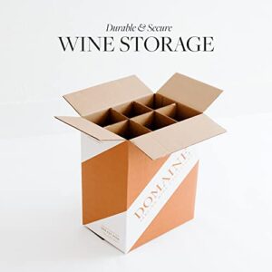 6-Bottle Upright Wine Storage Box (Qty: 5 Boxes) | Domaine Wine Storage | Stores 6 Magnum (1.5L) Bottles | Pre-Cut Inserts Included