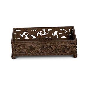 acanthus leaf design cast metal guest towel holder