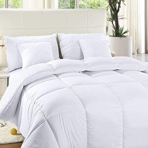 Utopia Bedding Comforter Duvet Insert - Quilted Comforter with Corner Tabs - Box Stitched Down Alternative Comforter (Queen, White)