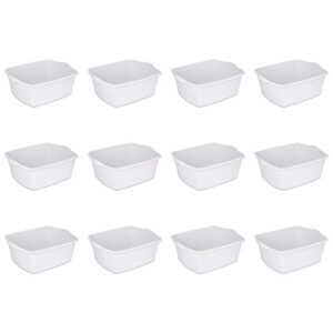 sterilite 18-quart dish pan, white, 12-pack