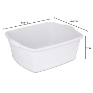 Sterilite 18-Quart Dish Pan, White, 12-Pack