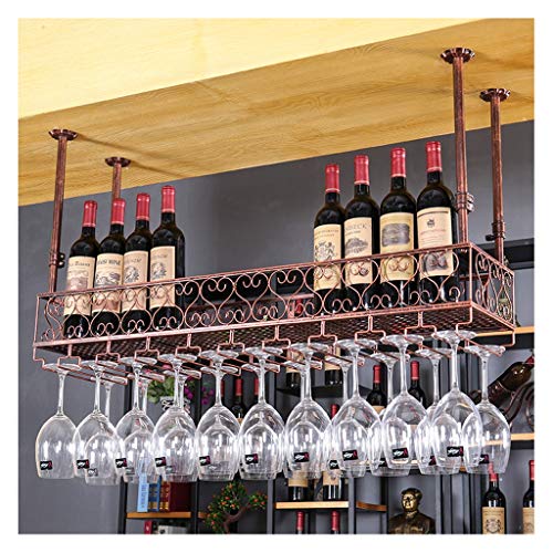 WXXGY Red Wine Glass Holder Household Hanging Wine Glass Holder Goblet Holder Red Wine Holder Bar Hanging Glass Holder European Hanging Glass Holder/Brown/100X25Cm