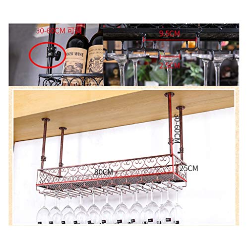 WXXGY Red Wine Glass Holder Household Hanging Wine Glass Holder Goblet Holder Red Wine Holder Bar Hanging Glass Holder European Hanging Glass Holder/Brown/100X25Cm