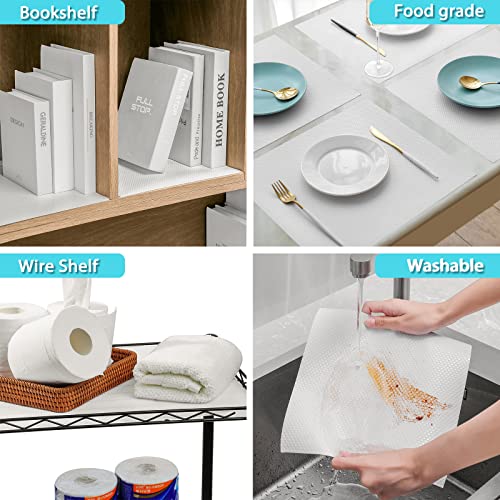 Janeart Shelf Liner for Kitchen Cabinets - Thick Waterproof Cabinet Liners, White Wire Shelf Liner for Shelving, Pantry, Non-Adhesive, Easy to Trim Drawer Liners ( 17.7 x 288 INCH )