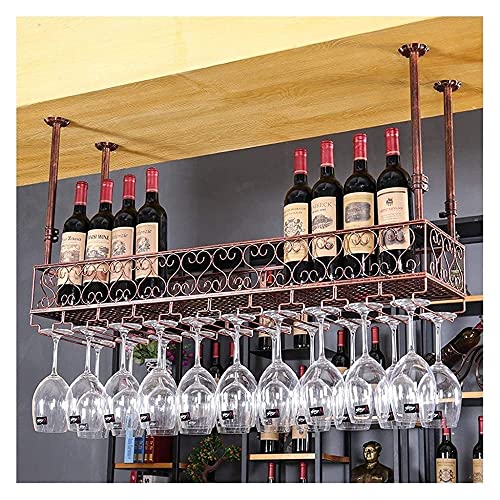 WXXGY Goblet Holder Red Wine Holder Bar Hanging Glass Holder European Hanging Glass Holder Red Wine Glass Holder Household Hanging Wine Glass Holder/Brown/80X25Cm