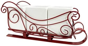 holiday sleigh three section cutlery caddy organizer by godinger – red