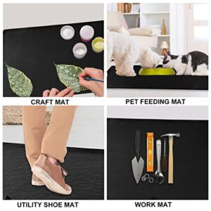 Under Sink Mat, 34" x 22" Under Sink Mats for Kitchen Waterproof, Extra Thick Non-Slip Silicone Under Sink Liner Drip Tray, Sink Cabinet Protector Mats for Kitchen and Bathroom, Easy to Clean (Black)