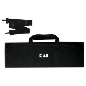 kai 8 slot knife roll, black