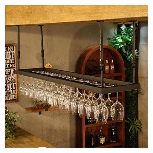 WXXGY Upside Down Household Goblet Holder Hanging Bar Wine Rack European Wine Glass Holder Modern Minimalist Creative Wine Glass Holder/Black/80X35Cm