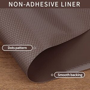 HooTown Shelf Liner Kitchen Cabinet Drawer Mats 17.5 Inch Wide x 6.5 Feet Long, Non Skid EVA Plastic Washable Oil Proof Pad for RV Drawer, Dish Plate Slippery Protection,Coffee