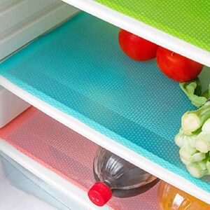 akinly 9 pack refrigerator mats,washable fridge mats liners waterproof fridge pads mat shelves drawer table mats refrigerator liners for shelves,3red/3green/3blue