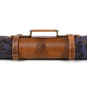 Leather Canvas Knife Roll Storage Bag Expandable 10 Pockets Detachable Shoulder Strap Travel-Friendly Chef Knife Case Roll By Aaron Leather Goods (Pittsburgh, Canvas Leather)