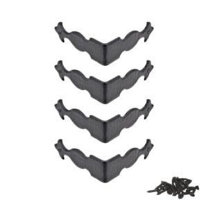 4 pack 4 inch metal corner protector – black – furniture corner hardware corner bracket metal embellishments for wood decorative metal trim the sonora series by borderland rustic hardware