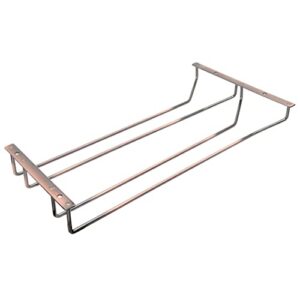 ZOOHOT 40.5cm Copper Wine Glass Rack, Stemware Rack, Wire Hanging Rack, Under Cabinet Metal Wine Glass Holder (2 Rows, 1 Pack)