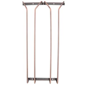 ZOOHOT 40.5cm Copper Wine Glass Rack, Stemware Rack, Wire Hanging Rack, Under Cabinet Metal Wine Glass Holder (2 Rows, 1 Pack)