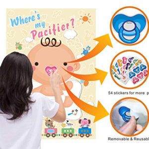 Pin the Pacifier on the Baby Game - Baby Shower Party Favors and Game - Pin the Dummy on the Baby Game