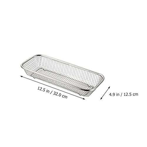 DOITOOL Mesh Silverware Tray for Drawer, Tableware Utensil and Cutlery Drawer Organizer, Small Flatware Tray Organizer for Kitchen, Office, Bathroom Supplies (Silver)