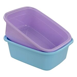 obstnny 16 quart plastic dish pan, 16.5″x12.7″x6.7″, set of 2