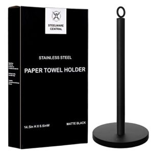 steelware central paper towel holder stainless steel (matte black)