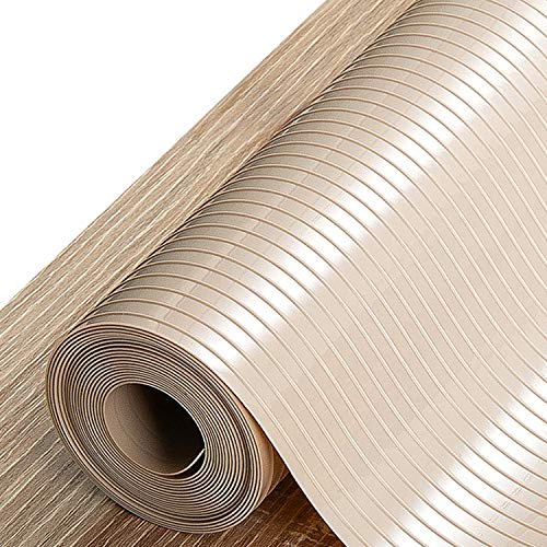 SinhRinh Drawer and Shelf Liner, 17.5IN x 10FT Non Slip Non Adhesive Cabinet Liner for Kitchen and Desk - Beige Ribbed