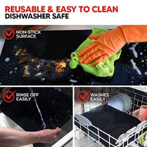 2 Pack Large Thick Heavy Duty Non Stick Teflon Oven Liners Mat, 17"x 25" BPA and PFOA Free, for bottom of Electric Oven Gas Oven Microwave Charcoal or Gas Grills