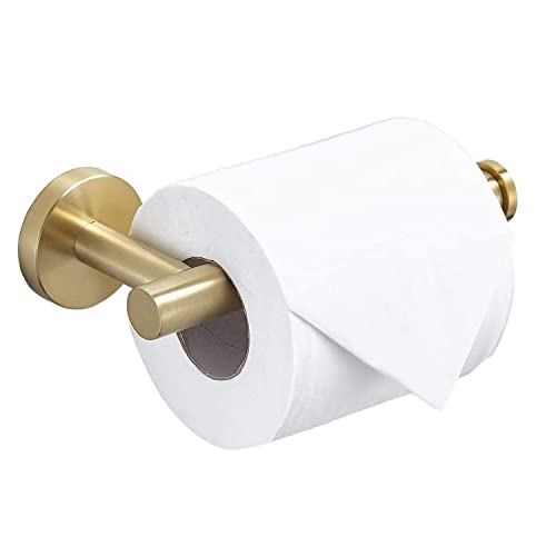 TocTen Toilet Paper Holder-Toilet Paper Roll Holder Wall Mounted for Bathroom, Thicken 304 Stainless Steel Drilling Tissue Paper Dispenser，Toilet Paper Rack for Toilet, Kitchen Office(Brushed Gold)