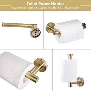 TocTen Toilet Paper Holder-Toilet Paper Roll Holder Wall Mounted for Bathroom, Thicken 304 Stainless Steel Drilling Tissue Paper Dispenser，Toilet Paper Rack for Toilet, Kitchen Office(Brushed Gold)