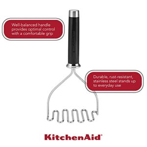 KitchenAid Gourmet Stainless Steel Wire Masher, 10.24-Inch, Black