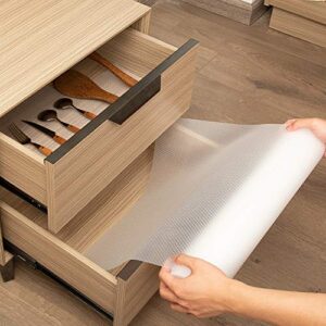 SinhRinh Shelf Liner, Non-Adhesive Drawer Liner, Double Sided Non-Slip Cabinet Liner 17.5IN x 20FT Cuttable and Washable for Kitchen, Shoe Rack and Refrigerator - Clear