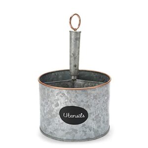 mind reader caddy utensil holder, silver