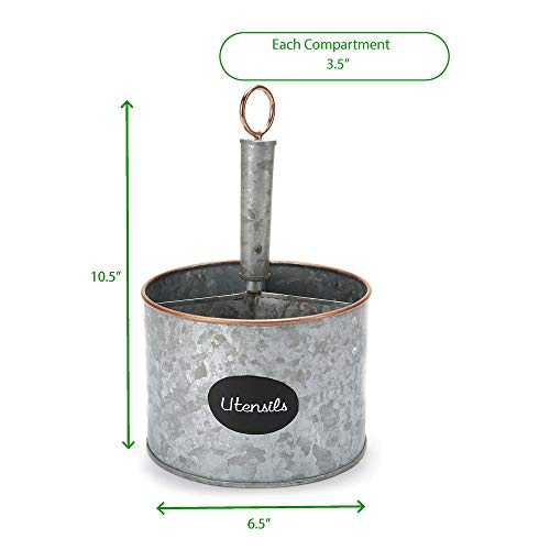 Mind Reader Caddy Utensil Holder, Silver