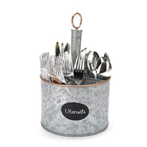 Mind Reader Caddy Utensil Holder, Silver