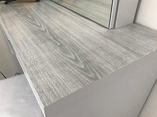 Teemall Light Gray Wood Grain Self Adhesive Sticker Wallpaper Furnitur Cabinets Wardrobe Shelf Liner 17.7 in X 98In