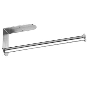 paper towel holder under cabinet, oboding, self adhesive or drilling, paper towel holder wall mount, 304 stainless steel towel rack for kitchen organization and storage (12.05 inches)