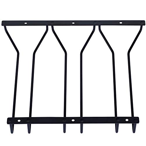 Dianoo Wine Glass holder, Stemware Rack, Wine Glass Rack Under Cabinet With Screws, 27CM 3 Rows Black