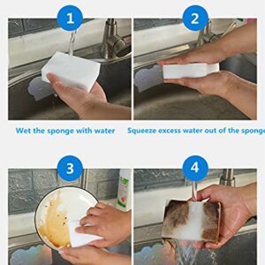 Magic Sponges Cleaning Eraser 50/100 Pack Melamine Sponge Foam Pads ,Multi-Functional Household Cleaning Kitchen Dish Sponge for Furniture,Bathroom,Bathtub, Sink,Floor, Baseboard, Wall Cleaner