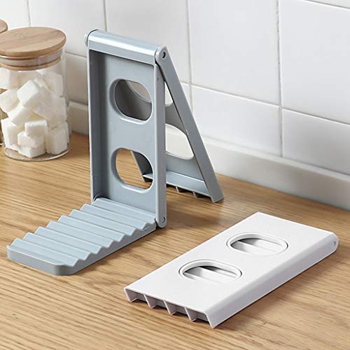 DRNKS Lid Rack Creative Foldable Kitchen Spatula Rack, Multifunctional Dish Drain Rack, Plastic Pot Cover Rack, Cutting Board Rack Applicable to kitchen stove (Color : White)