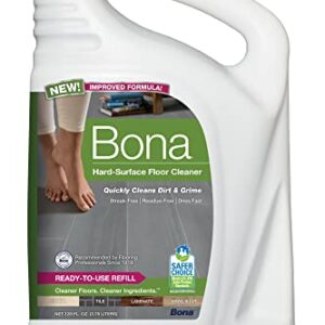 Bona Multi-Surface Floor Cleaner Refill, for Stone Tile Laminate and Vinyl LVT/LVP, 128 Fl Oz