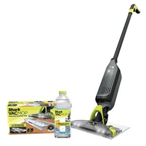 shark vm252 vacmop pro cordless hard floor vacuum mop with led headlights, 4 disposable pads & 12 oz. cleaning solution, charcoal gray