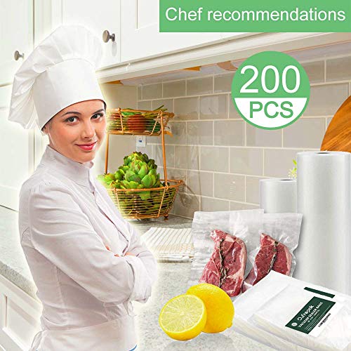 O2frepak 200 Quart Size 8" x 12" Vacuum Sealer Bags with BPA Free and Heavy Duty, Vacuum Seal Food Sealer Bags,Great for Food Storage Vaccume Sealer PreCut Bag