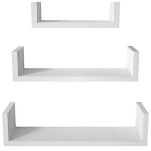 sriwatana floating shelves wall mounted, solid wood wall shelves, white